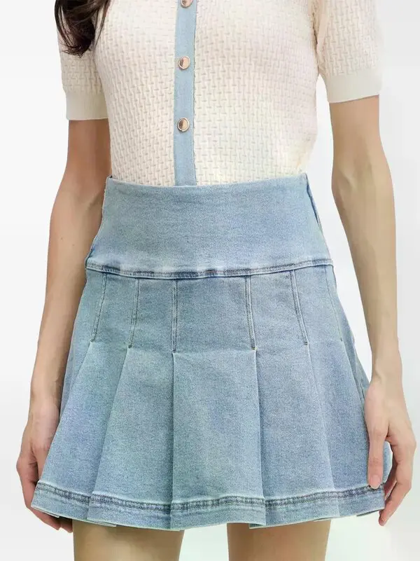 MORGAN High-waisted Denim Mini Skirt
