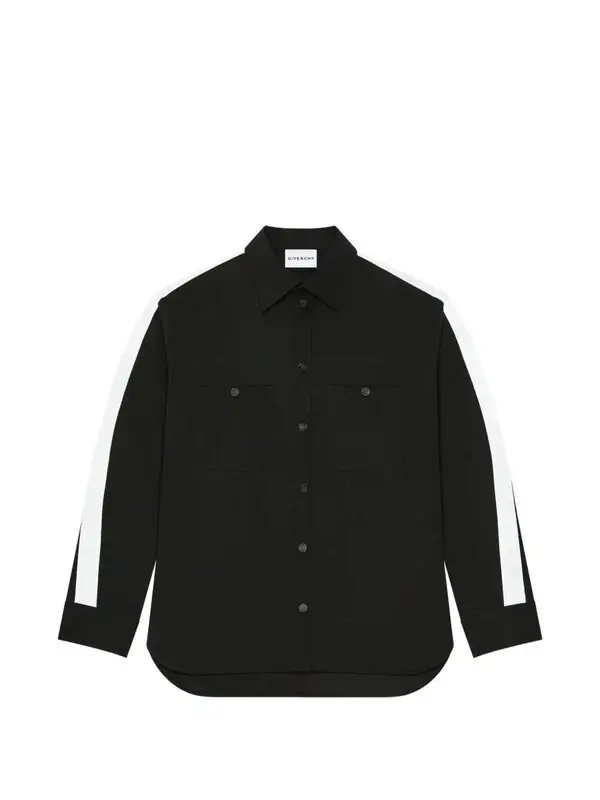 Givenchy Couture Seam Overshirt In Cotton With Grosgrain-detail - Black