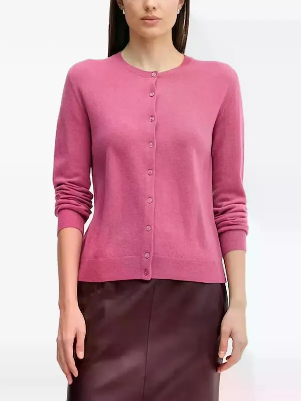 BENETTON Button-up Knit Cardigan - Pink