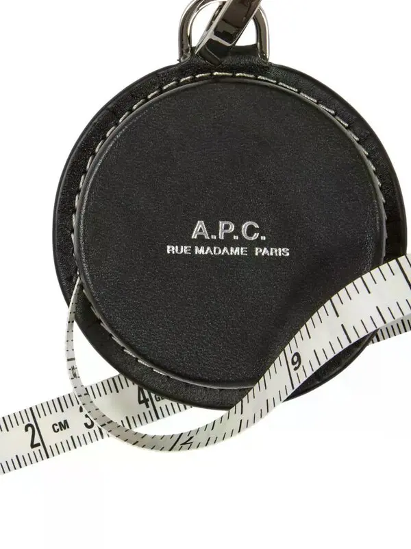 A.p.c. Ruban Leather Tape-measure Keyring Charm - Black