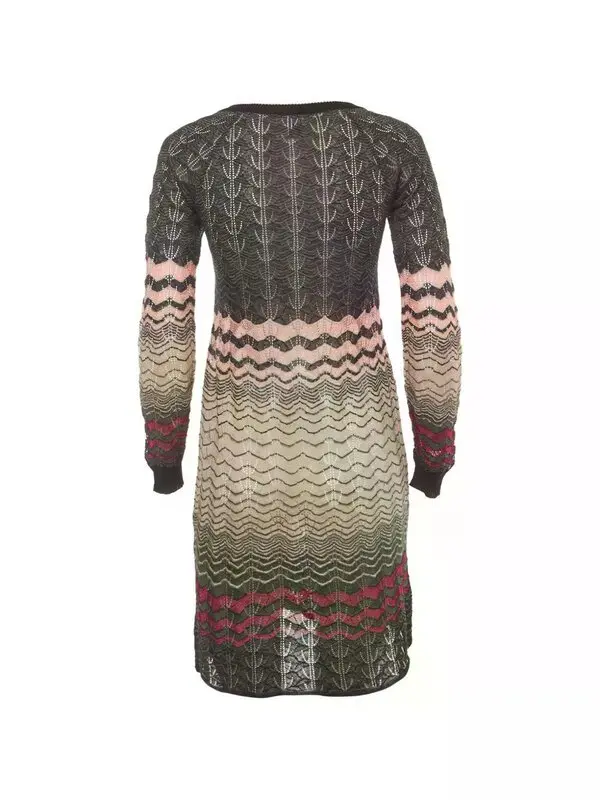 Missoni Chevron Knit V-neck Midi Dress - Neutrals