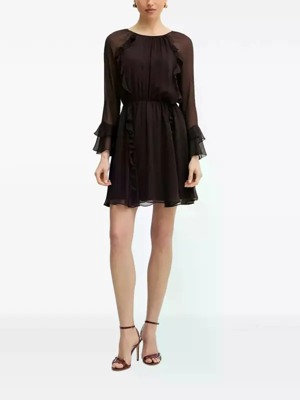 MORGAN Ruffled Long-sleeve Mini Dress