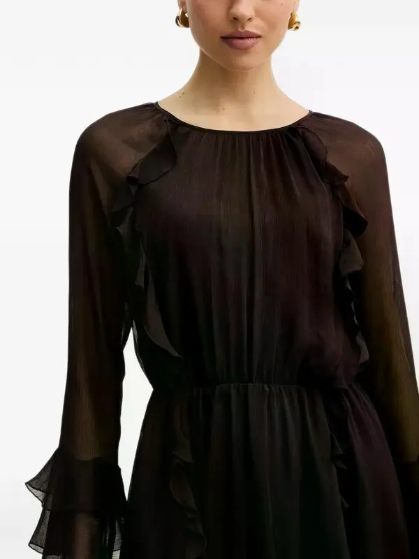 MORGAN Ruffled Long-sleeve Mini Dress