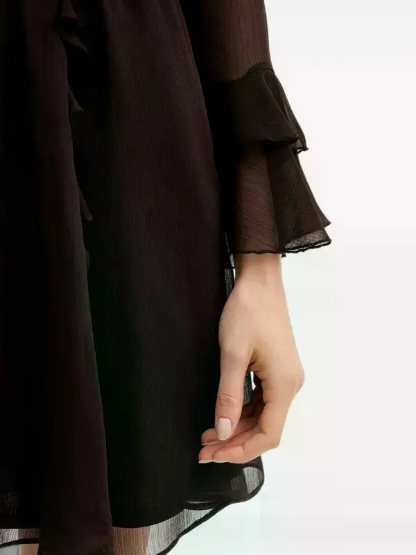 MORGAN Ruffled Long-sleeve Mini Dress