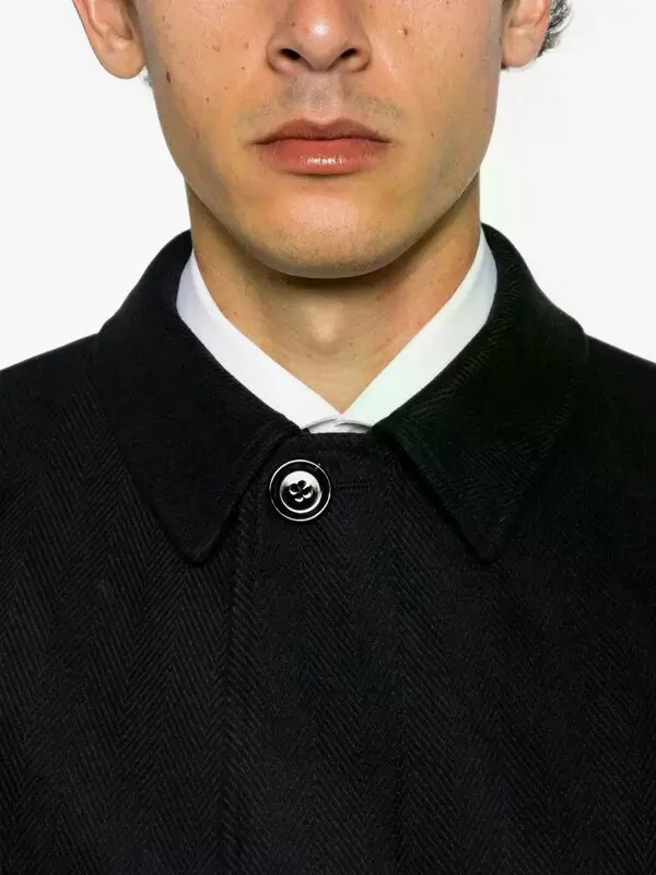 LARDINI Single-breasted Herringbone Coat