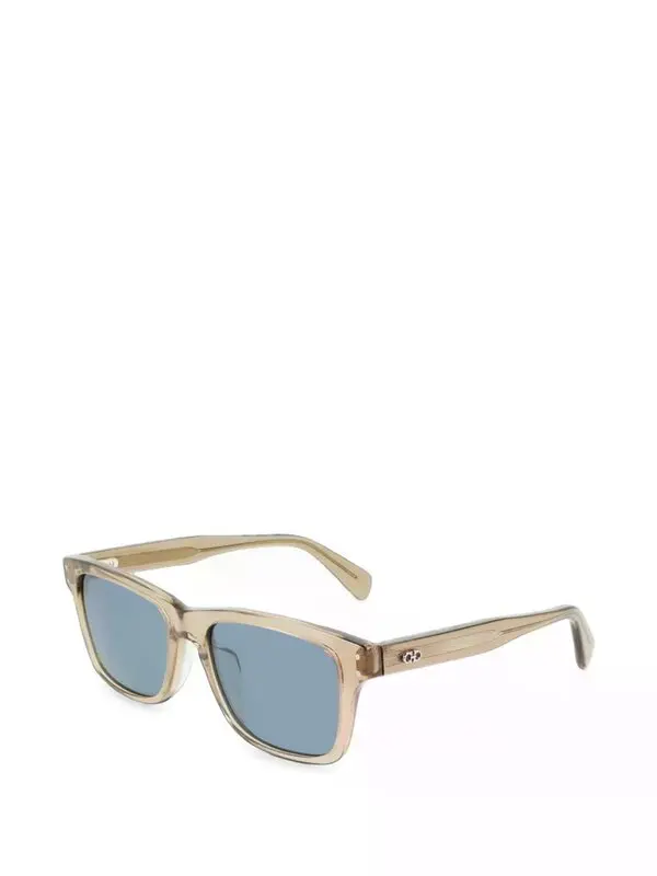 FERRAGAMO Gancini Rectangle Frame Sunglasses - Neutrals