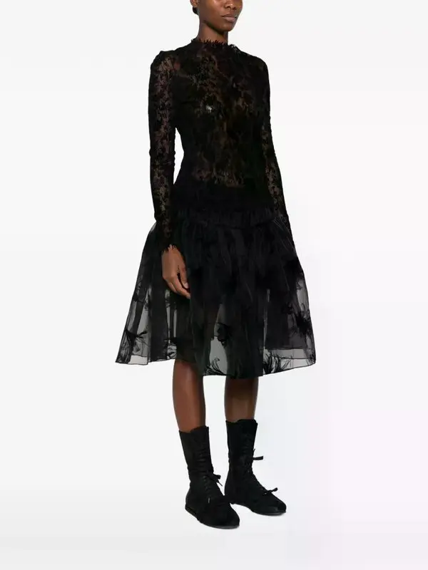PAULINE DUJANCOURT Lace-knit Long-sleeve Top