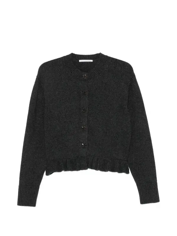 Cecilie Bahnsen Ruffled Floral-button Cardigan - Grey