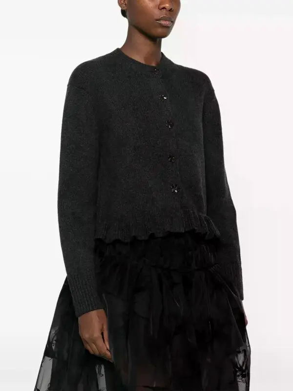 Cecilie Bahnsen Ruffled Floral-button Cardigan