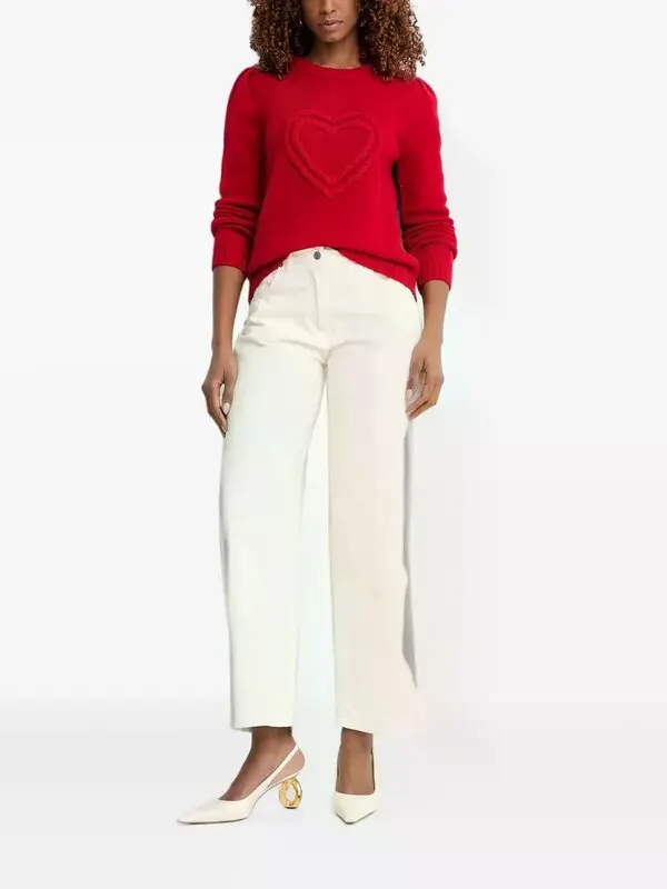 MORGAN Heart-motif Puff-sleeve Sweater
