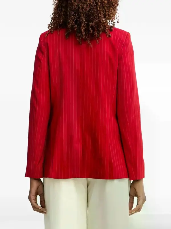 MORGAN Pinstripe Double-breasted Blazer - Red