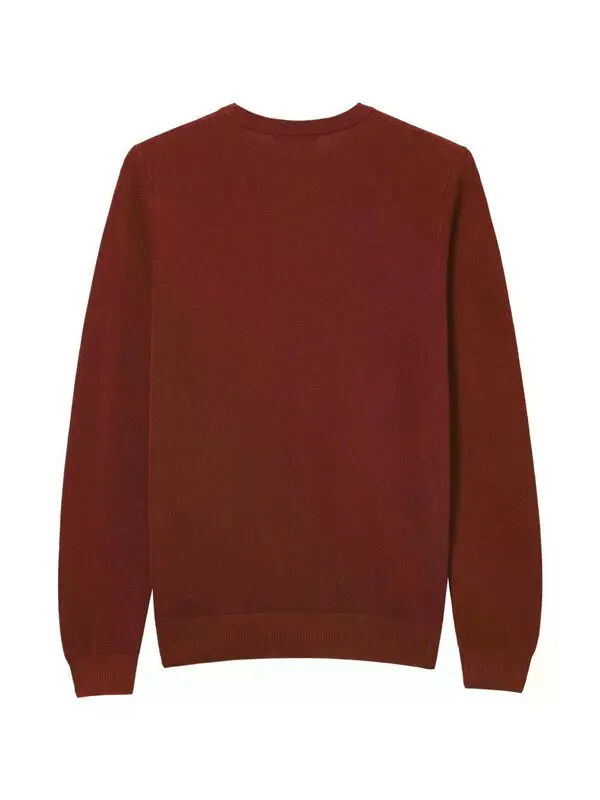 Fred Perry Textured Knit Crew Neck Sweater - Red