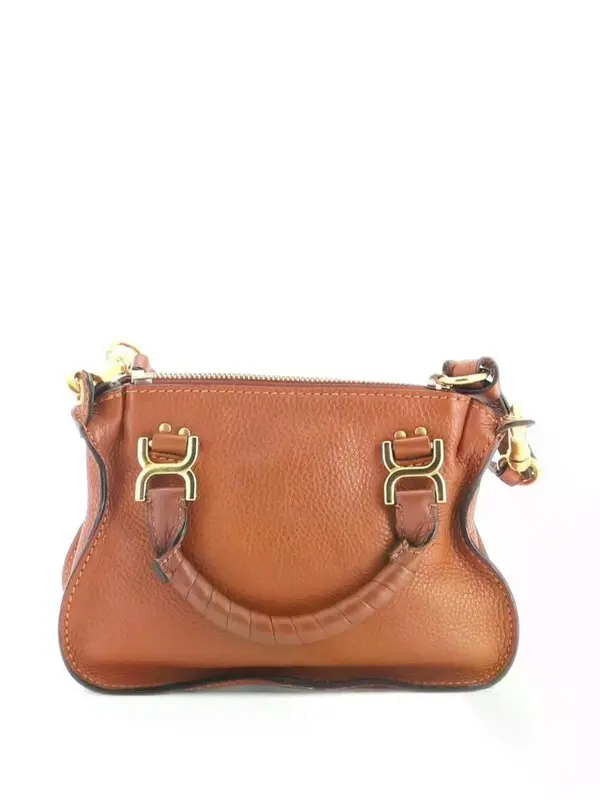 Chloé Marcie Satchel Leather Baby Crossbody Bag - Brown