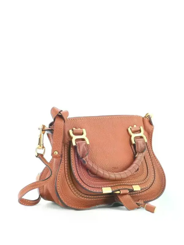 Chloé Marcie Satchel Leather Baby Crossbody Bag - Brown