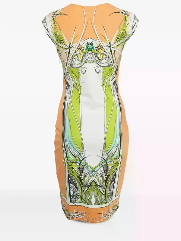 Roberto Cavalli Graphic Print Sleeveless Midi Dress - Orange
