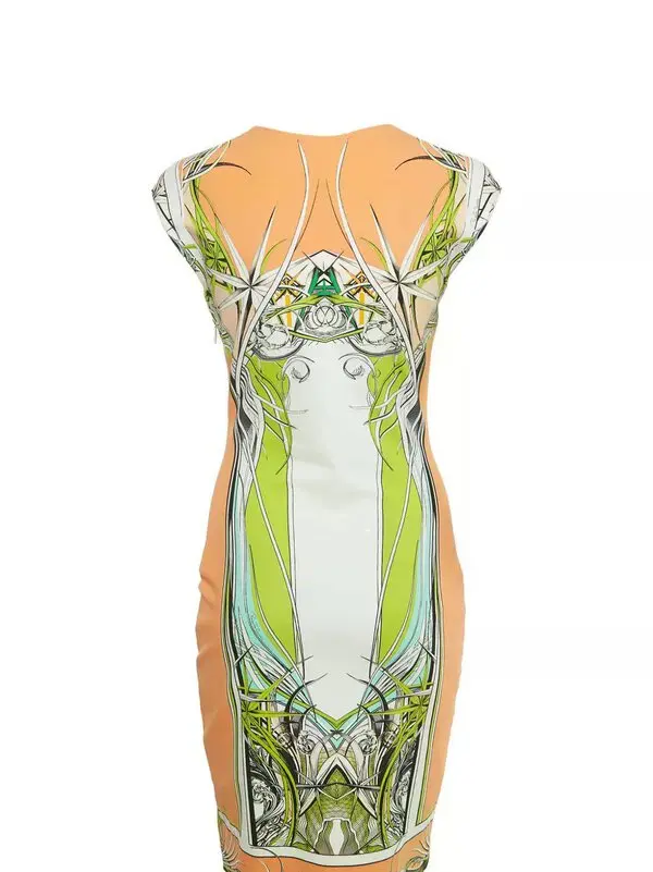 Roberto Cavalli Graphic Print Sleeveless Midi Dress - White