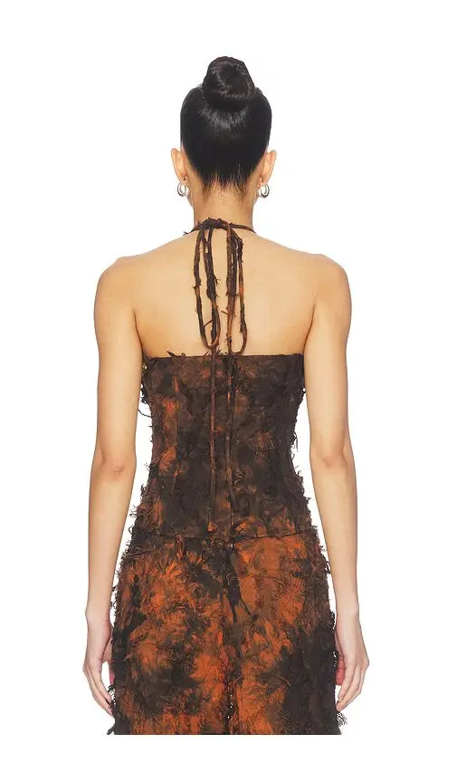 KIM SHUI Halter Neck Corset Top With Rope Detail