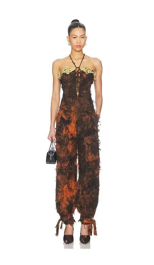 KIM SHUI Halter Neck Corset Top With Rope Detail