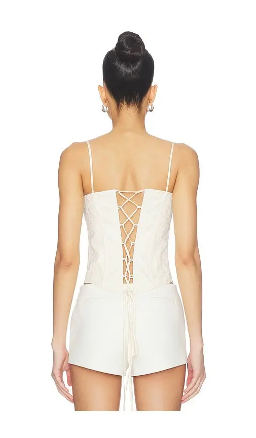 KIM SHUI Yun Tassel Knot Corset Top