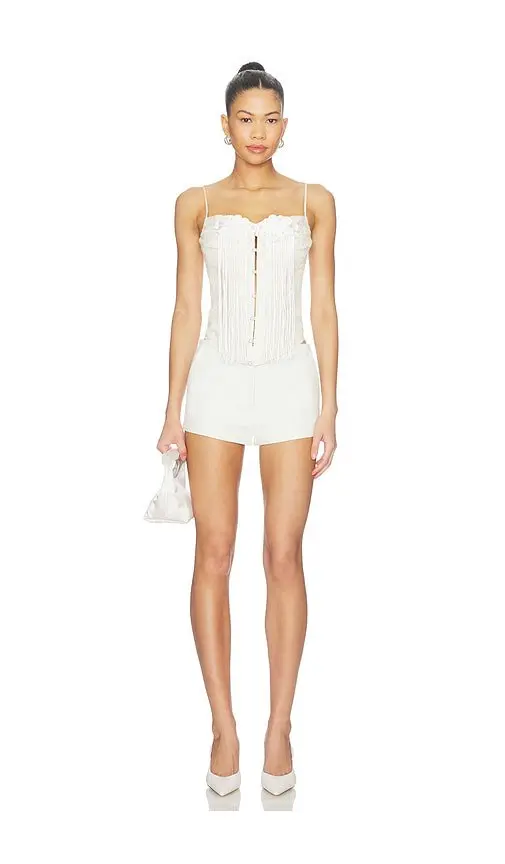 KIM SHUI Yun Tassel Knot Corset Top