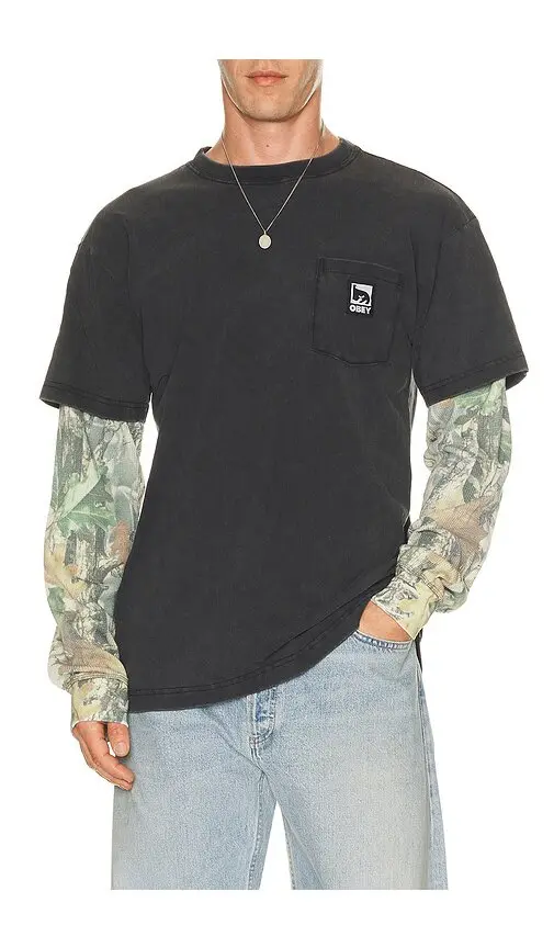 Obey Post 2fer Layered Tee In . Also