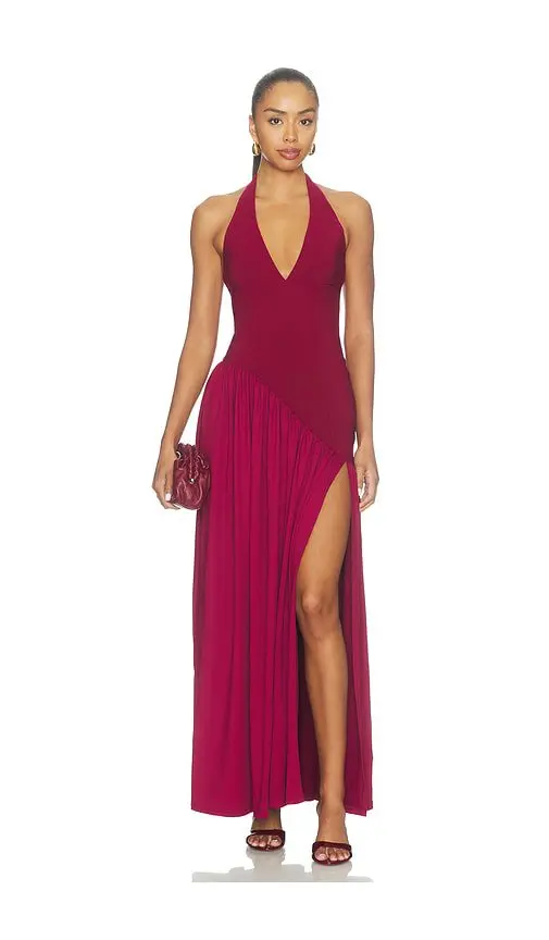 MORE TO COME Ginny Halter Gown - Wine