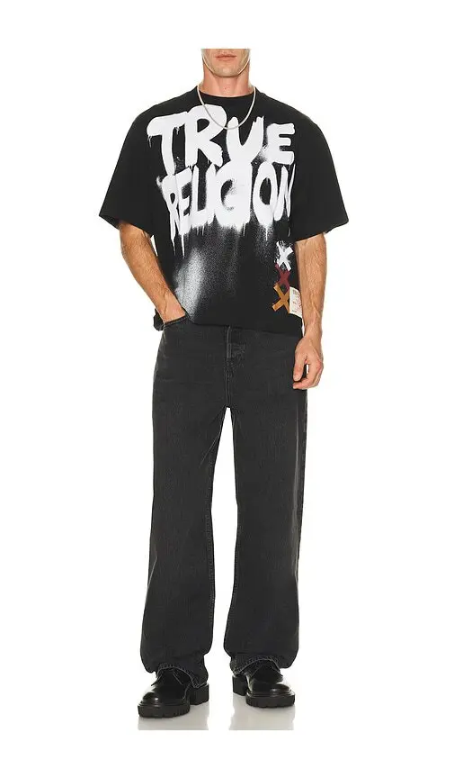 True Religion Short Sleeve Graffiti Boxy Tee In . Also
