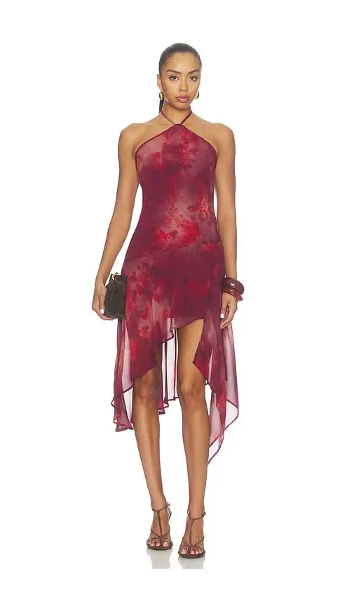 RUNAWAY THE LABEL Angeline Handkerchief Mini Dress In . Also