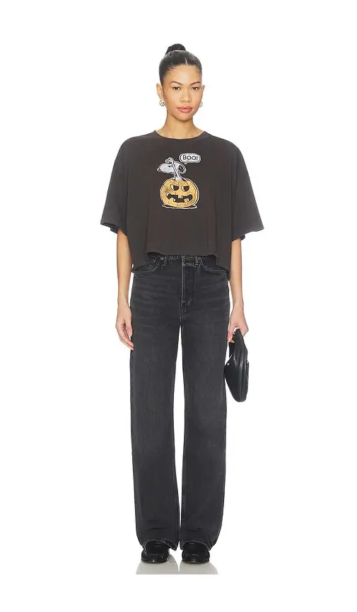Daydreamer Peanuts Spooky Pumpkin Cropped T-shirt
