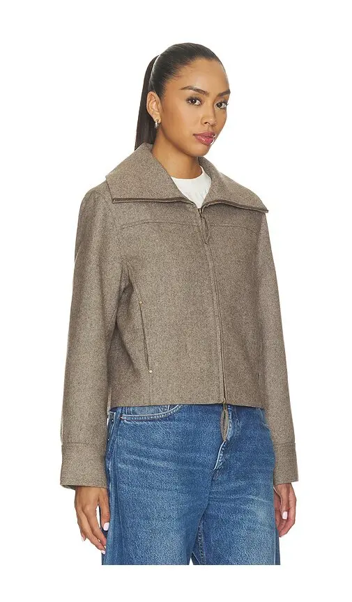 ELODIE THE LABEL Beatrice Zip Front Jacket In . Also