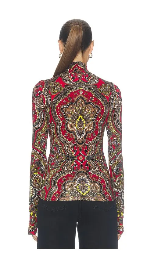 Alice + Olivia Delaina Longsleeve Turtleneck Top In . Also