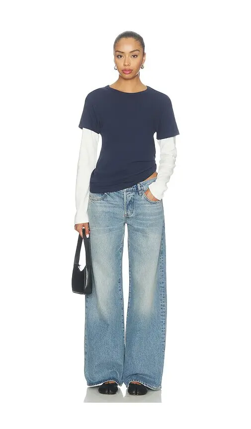 EB DENIM Rory Layered Long Sleeve Top In . Also