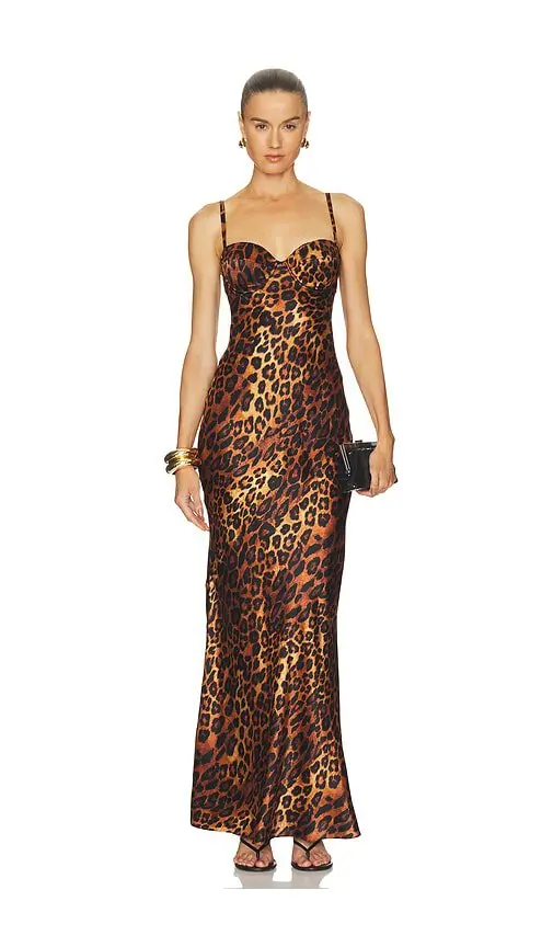 L'Agence Sayla Bias Cut Maxi Dress
