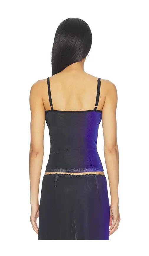 WITH HARPER LU Mesh Camisole Top In . Also