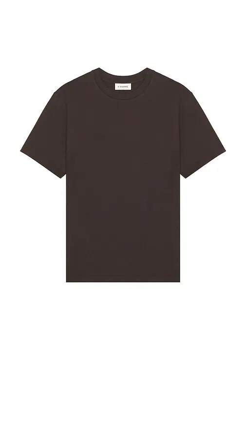 FRAME Short Sleeve Light Cotton Tee In . Also - Brown