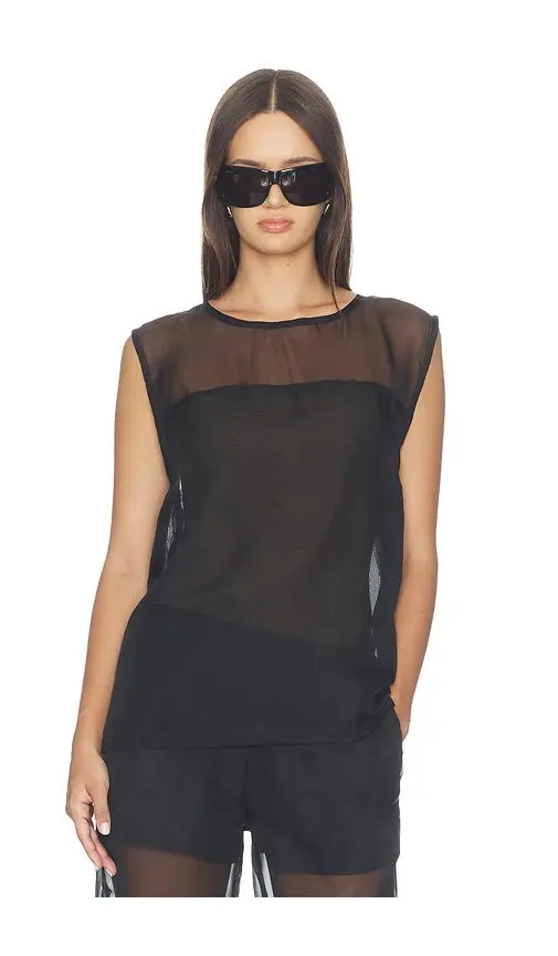 WeWoreWhat Sheer Boxy Tank Top In . Also