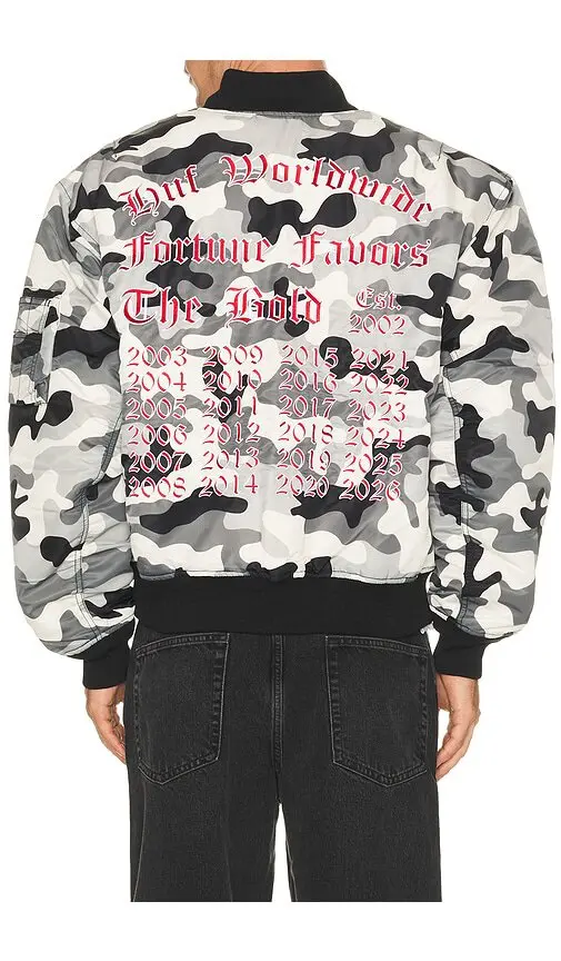 HUF Olympia Camouflage Bomber Jacket