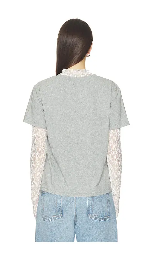 Lna Mirage Lace Two Piece Long Sleeve Top In . Also