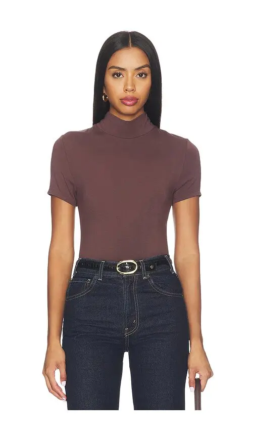 Lna Demi Fitted Mock Neck Top In . Also