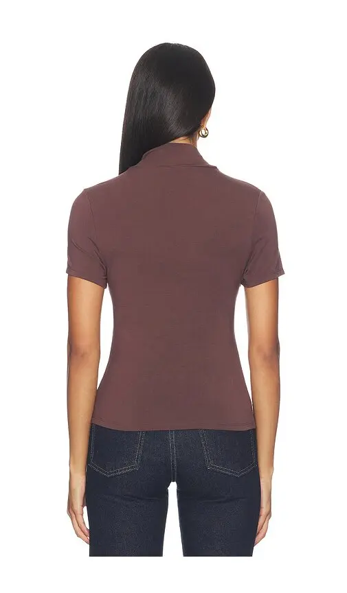 Lna Demi Fitted Mock Neck Top In . Also