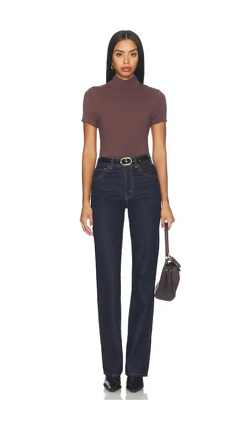 Lna Demi Fitted Mock Neck Top In . Also