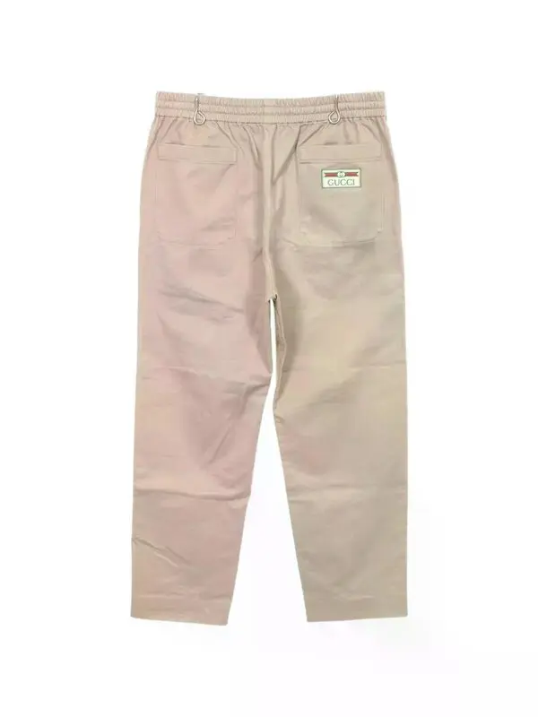 Gucci 2010s Logo Patch Drawstring Trousers