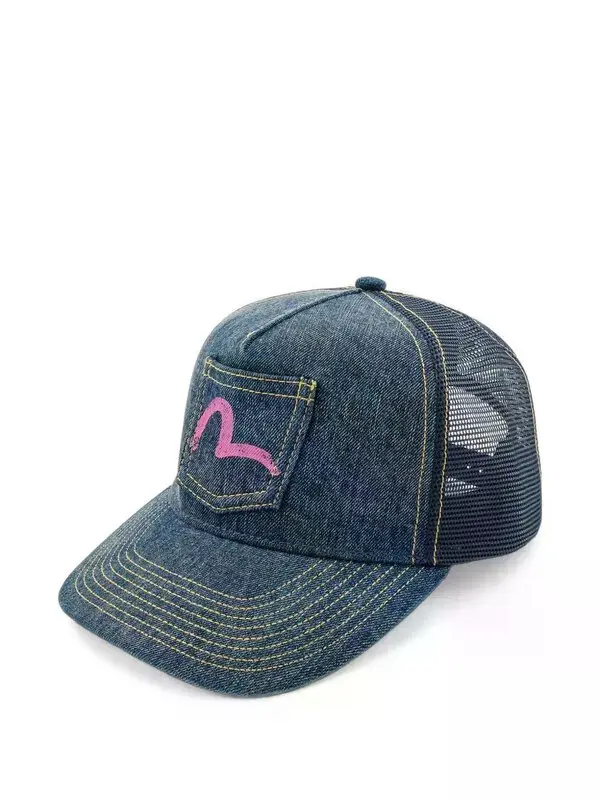 EVISU Seagull Print Trucker Cap - Blue