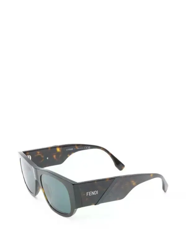Fendi Tortoiseshell-effect Rectangle-frame Sunglasses