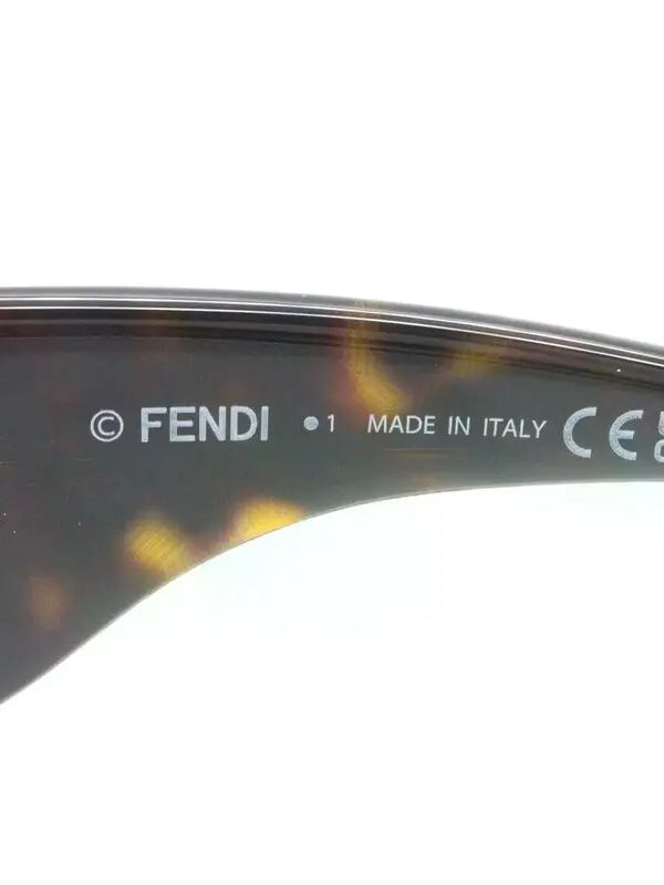 Fendi Tortoiseshell-effect Rectangle-frame Sunglasses