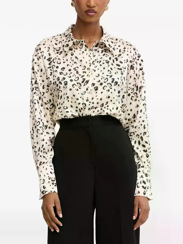 MORGAN Leopard-print Button-down Shirt