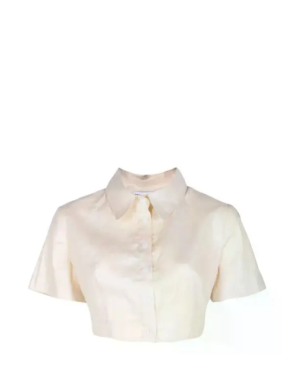 Matthew Bruch Cropped Open-back Linen Shirt