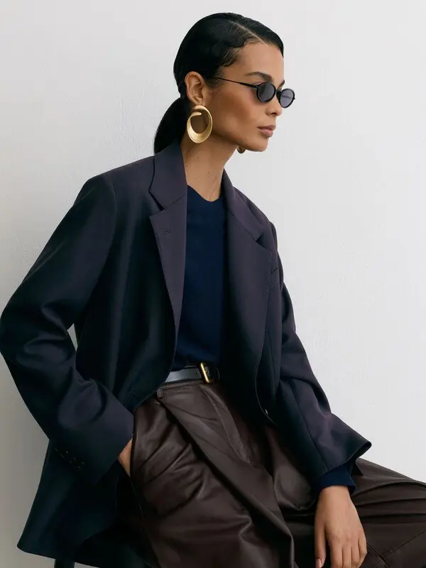 REISS Stretch-twill Relaxed Single-breasted Blazer