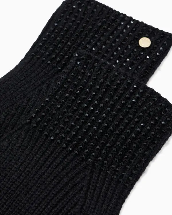 Armani Exchange Glove In Knitted Virgin Wool