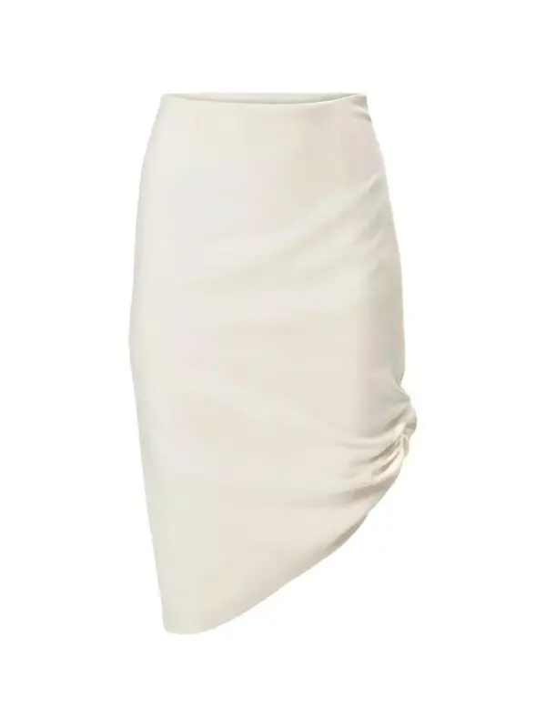 Carolina Herrera Asymmetric Gathered Short Skirt - White
